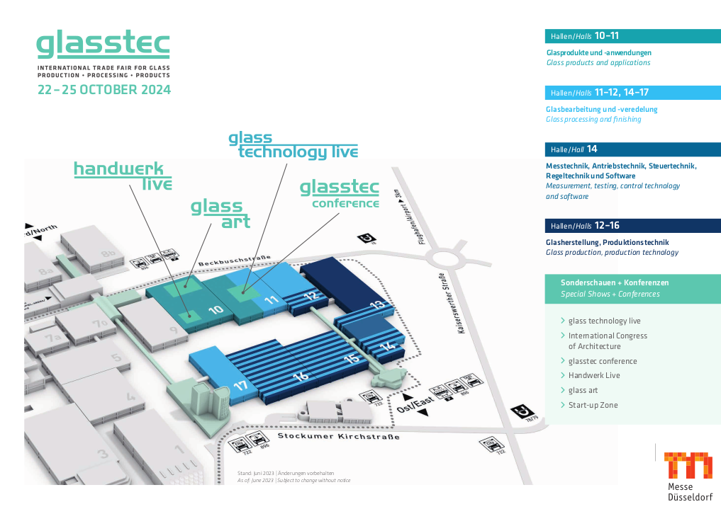 Interactive hall plan -- glasstec Trade Fair